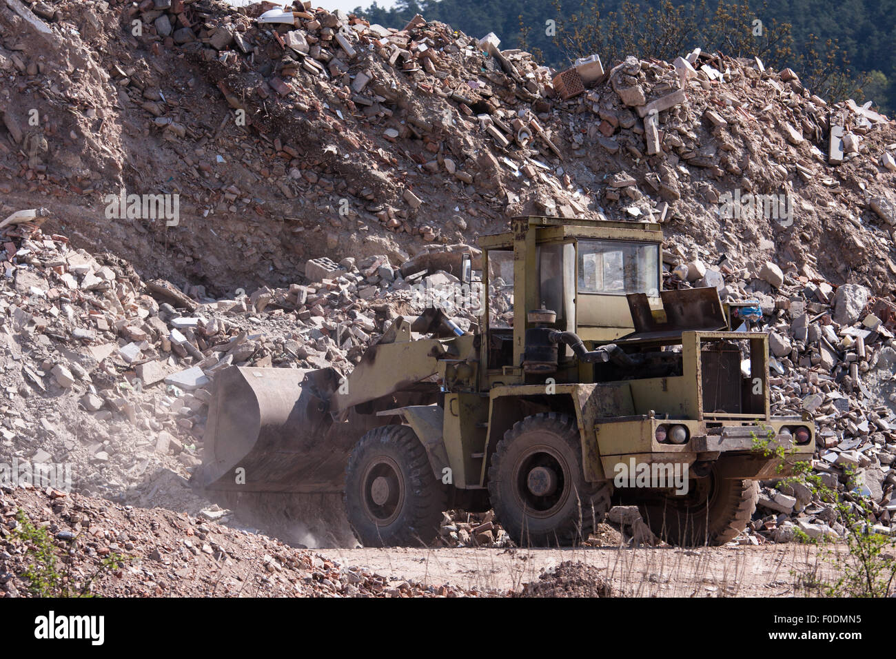 bulldozer on the building site Stock Photo - Alamy