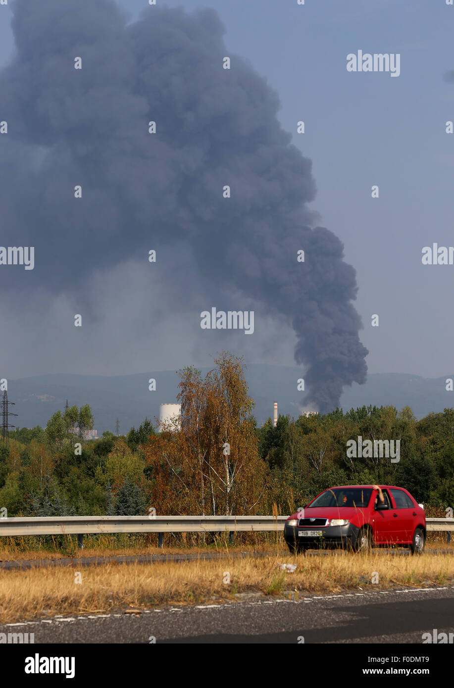 Smoke rise from Unipetrol petrochemical plant after an explosion of ...