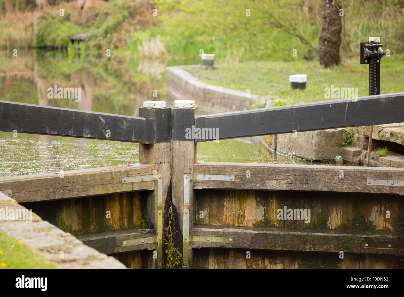 Closed lock gates up close Stock Photo - Alamy