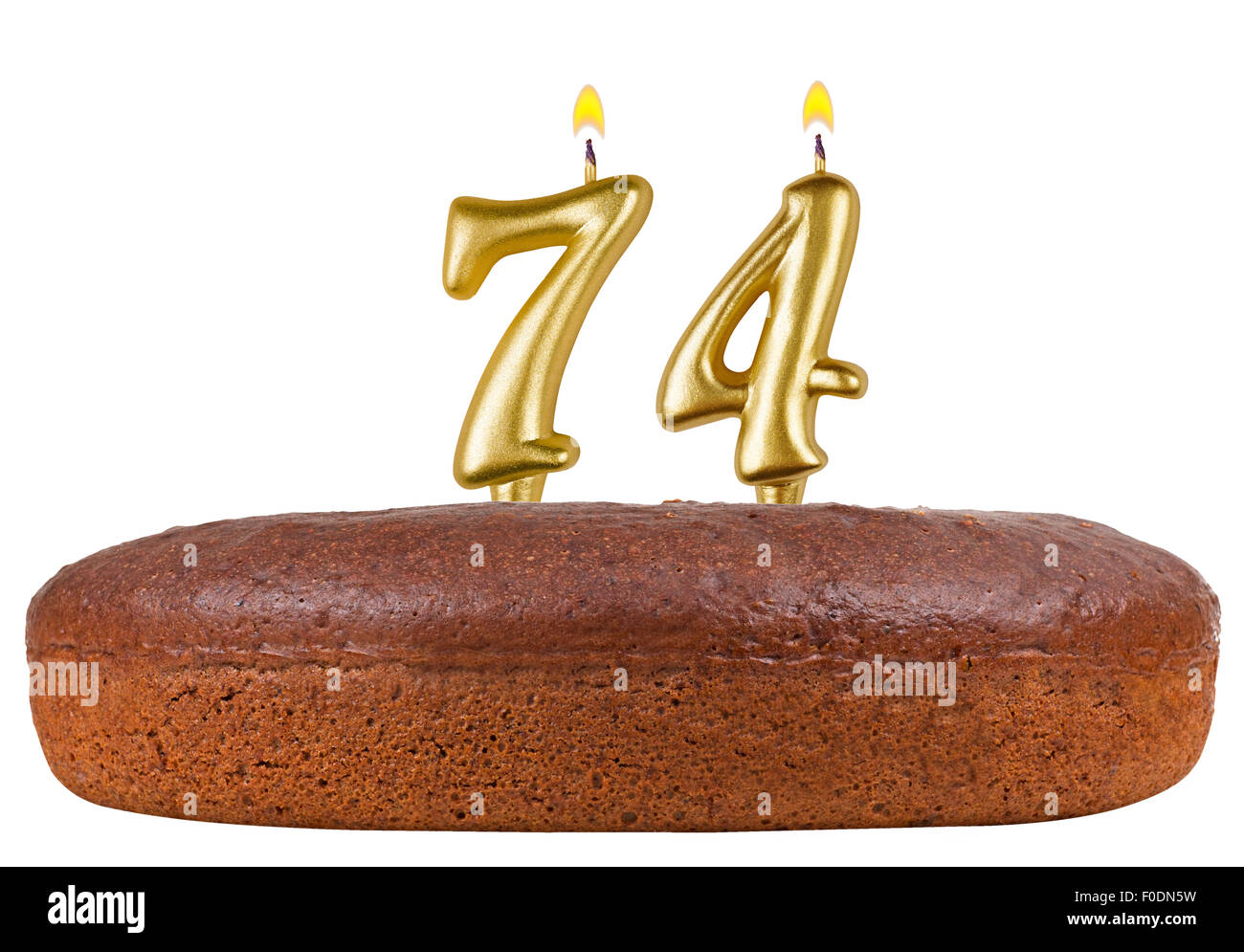 birthday cake candles number 74 isolated Stock Photo - Alamy