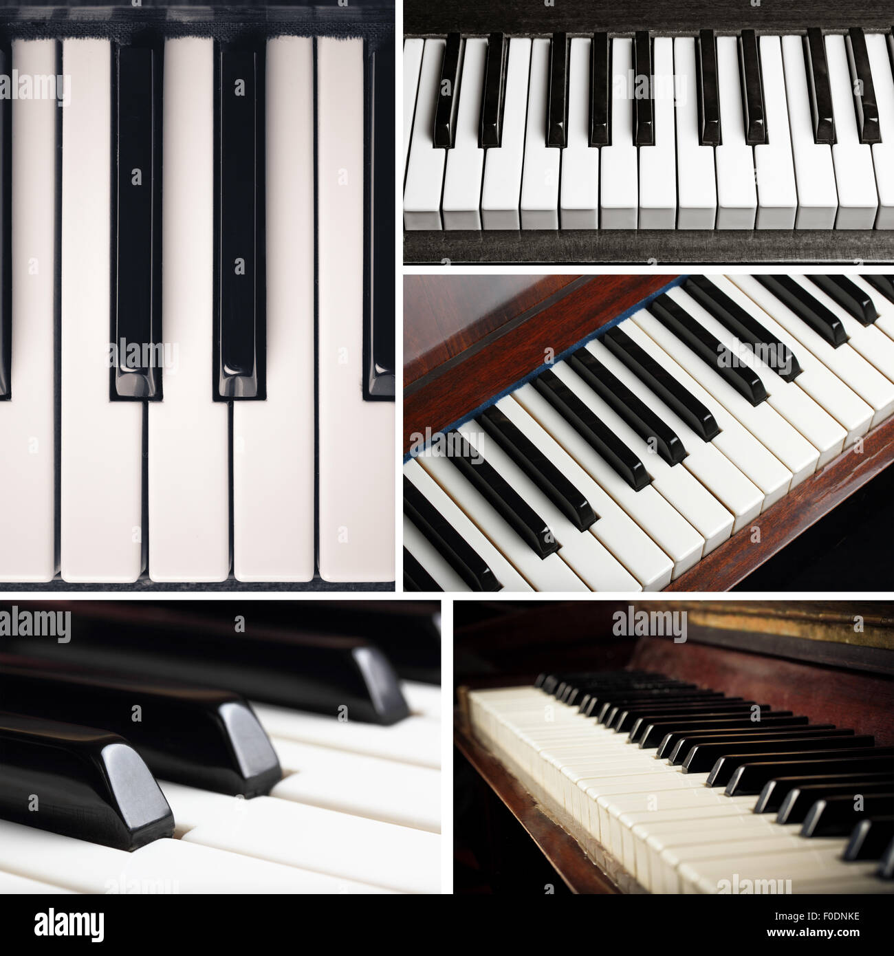 piano keys collage Stock Photo - Alamy