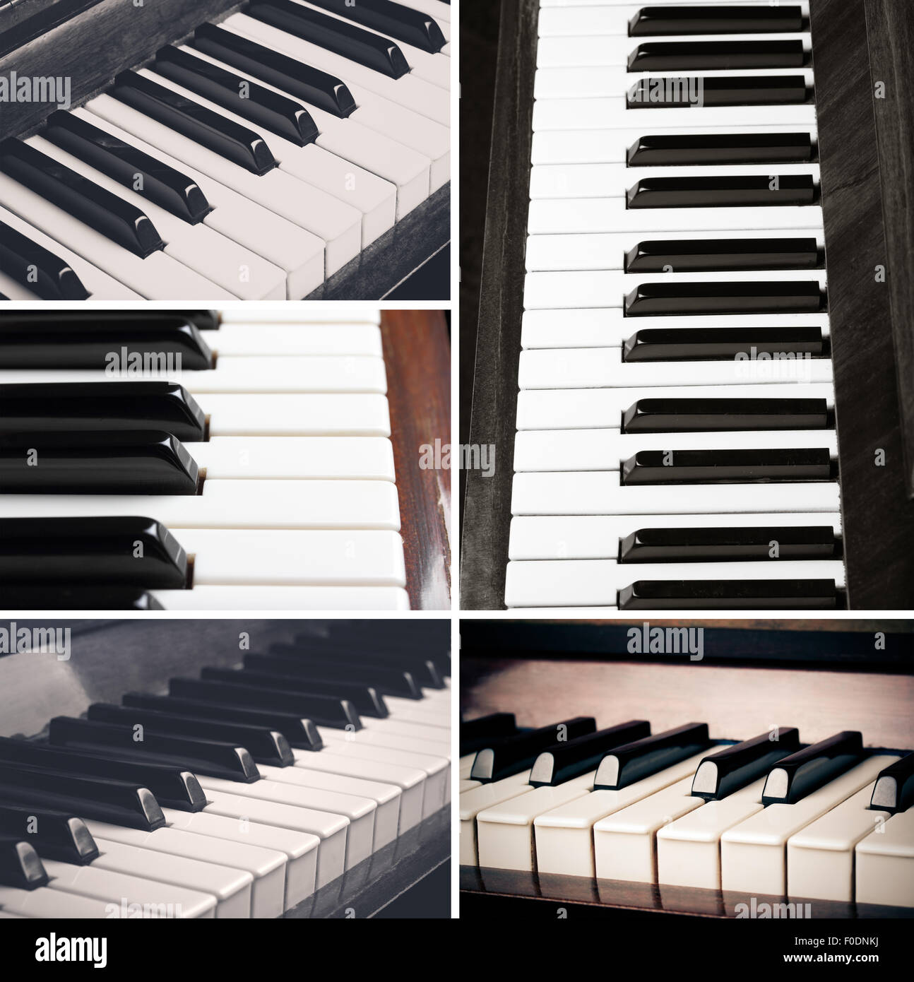old piano keys collage Stock Photo - Alamy