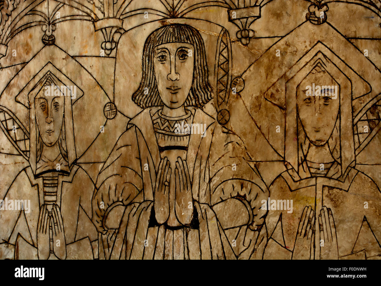 Robert Mundy memorial alabaster slab, St. Helen`s Church, Ashby-de-la ...