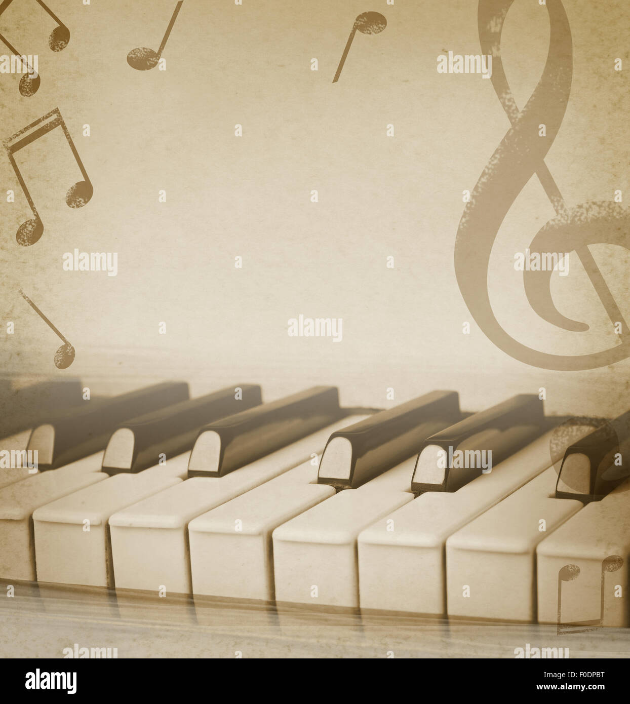musical background with piano and musical notes Stock Photo - Alamy