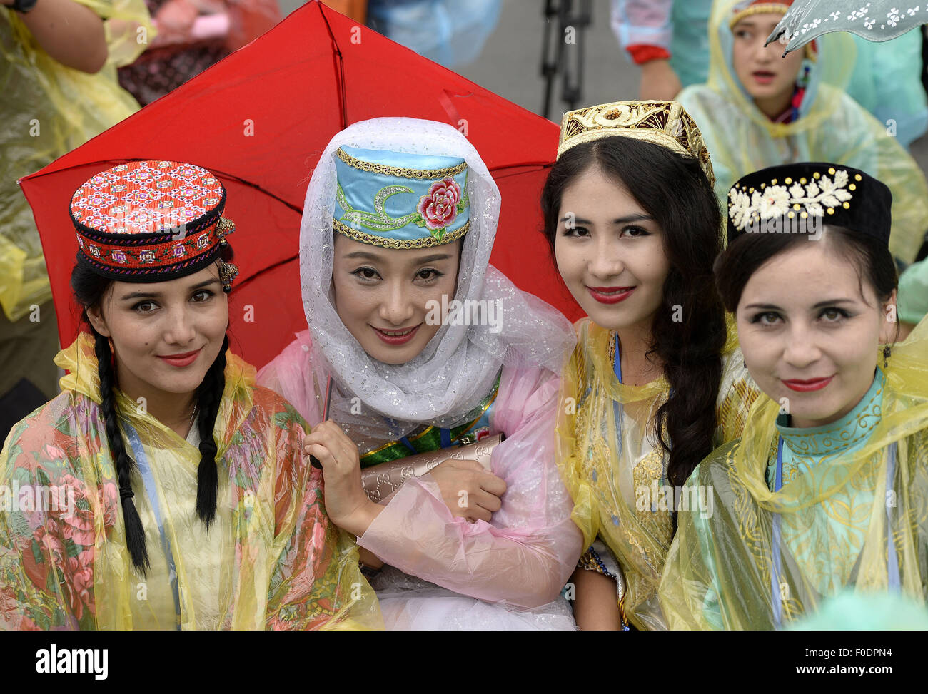 Ordos, China's Inner Mongolia Autonomous Region. 13th Aug, 2015. Women ...
