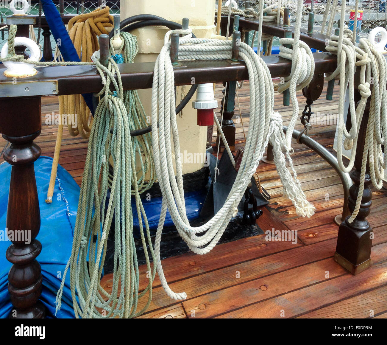 Ropes on a Sailing Ship Stock Photo - Alamy