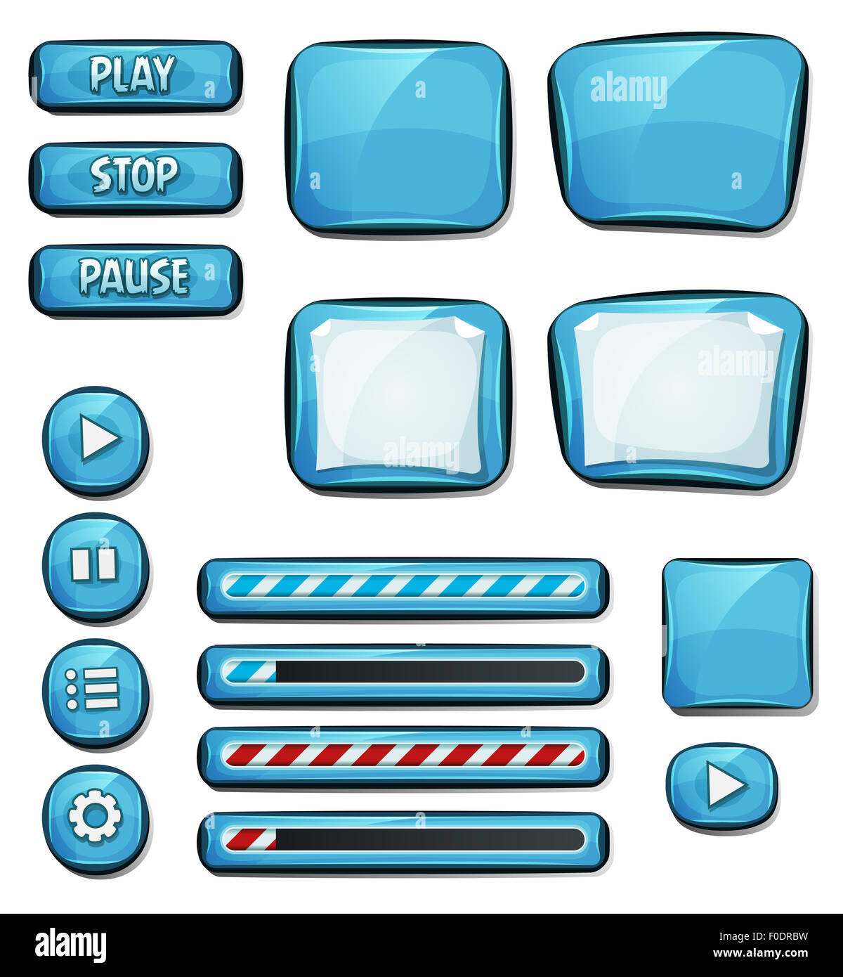 Illustration of a set of various cartoon design ui diamonds or gems ...