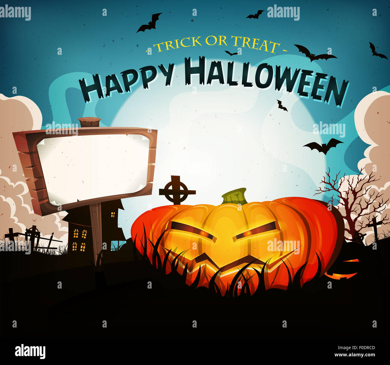 Illustration of a cartoon funny halloween holidays spooky horror ...