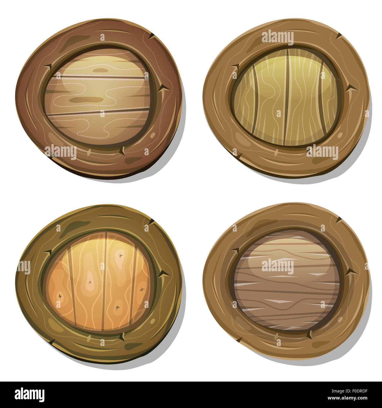 Illustration of a set of cartoon design viking warrior shields, with ...