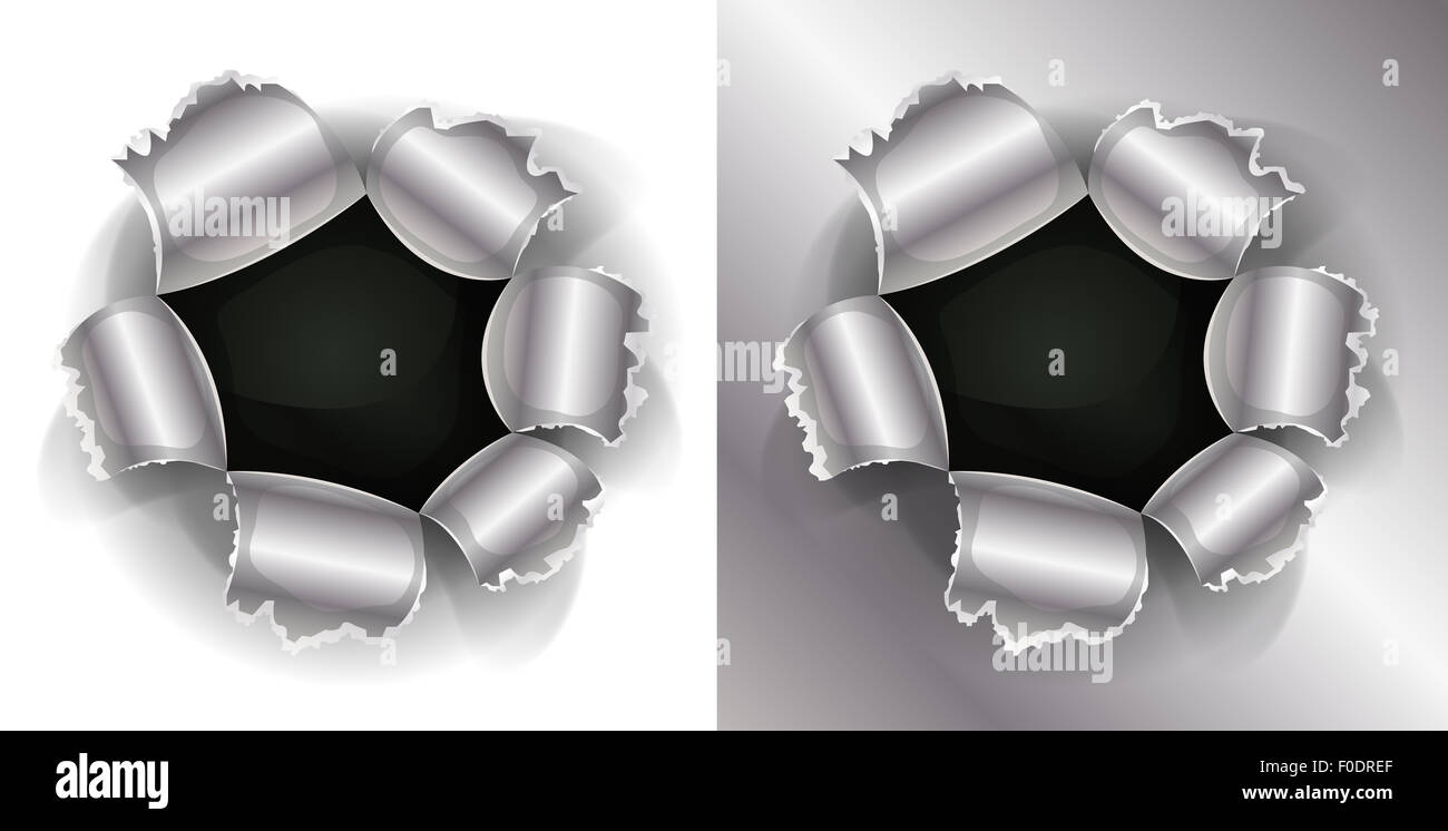 Illustration of a shotgun bullet impact hole, slash, working as well on ...