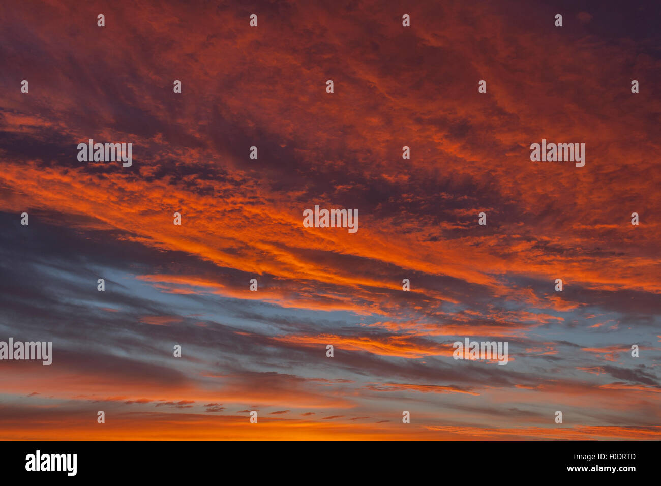 dramatic sunset sky with orange clouds Stock Photo - Alamy