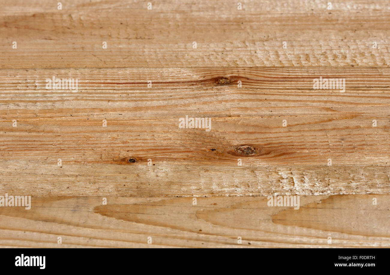 Planed wooden boards surface texture with branches close up background ...