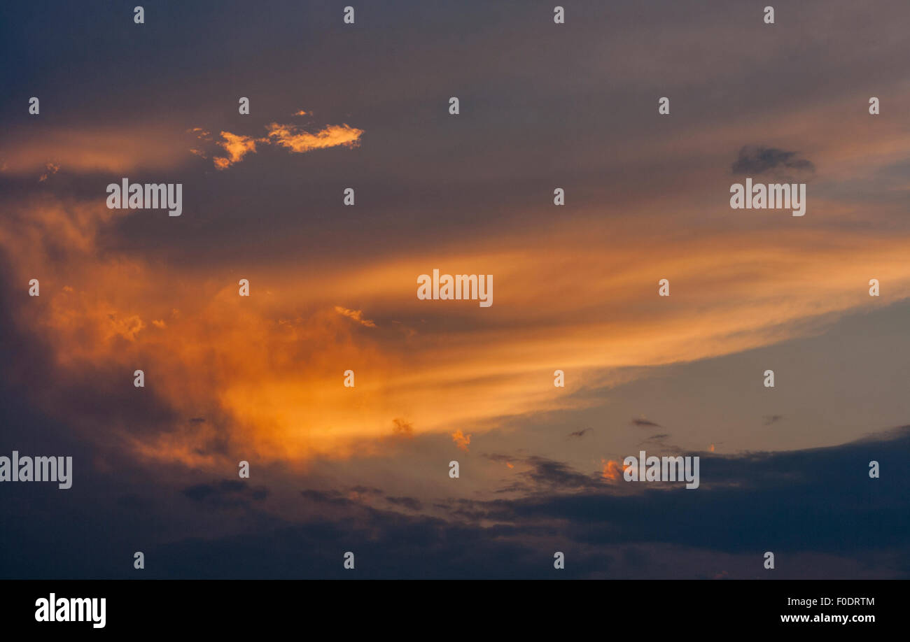 dramatic sunset sky with orange clouds Stock Photo - Alamy