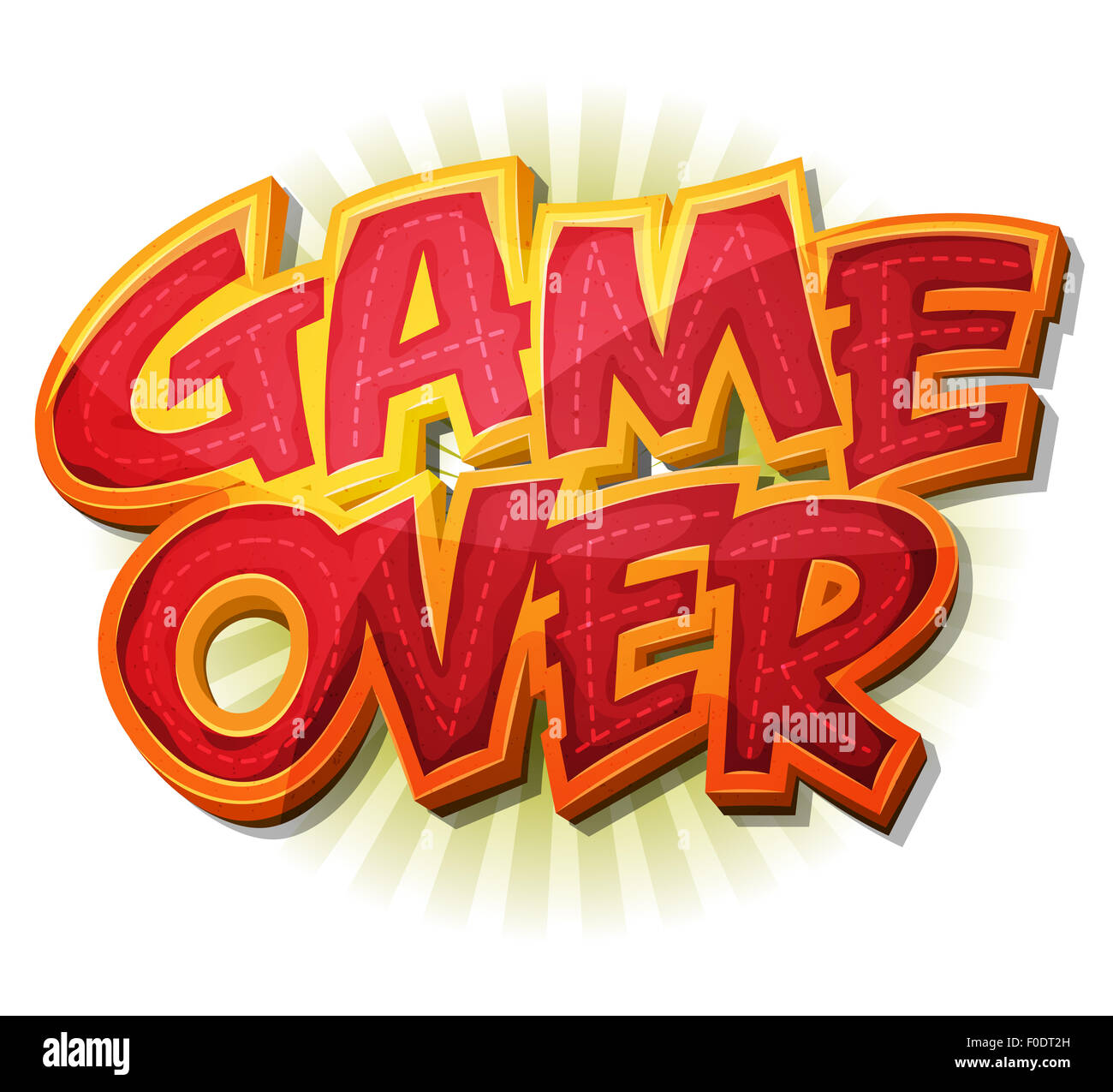 Illustration of a cartoon design game over icon for game user interface ...