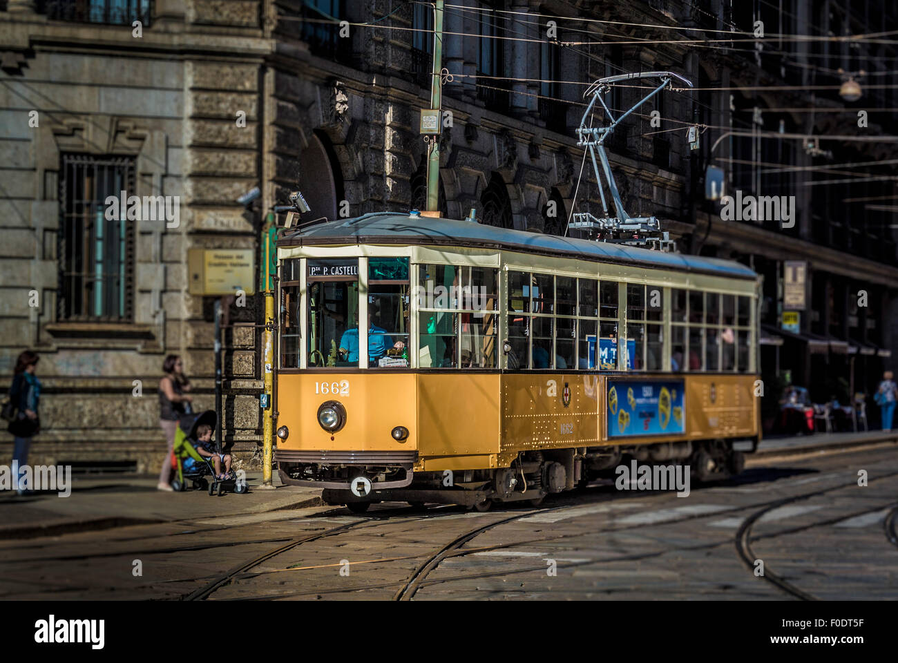 Traditional tram, Milan, Italy Stock Photo - Alamy