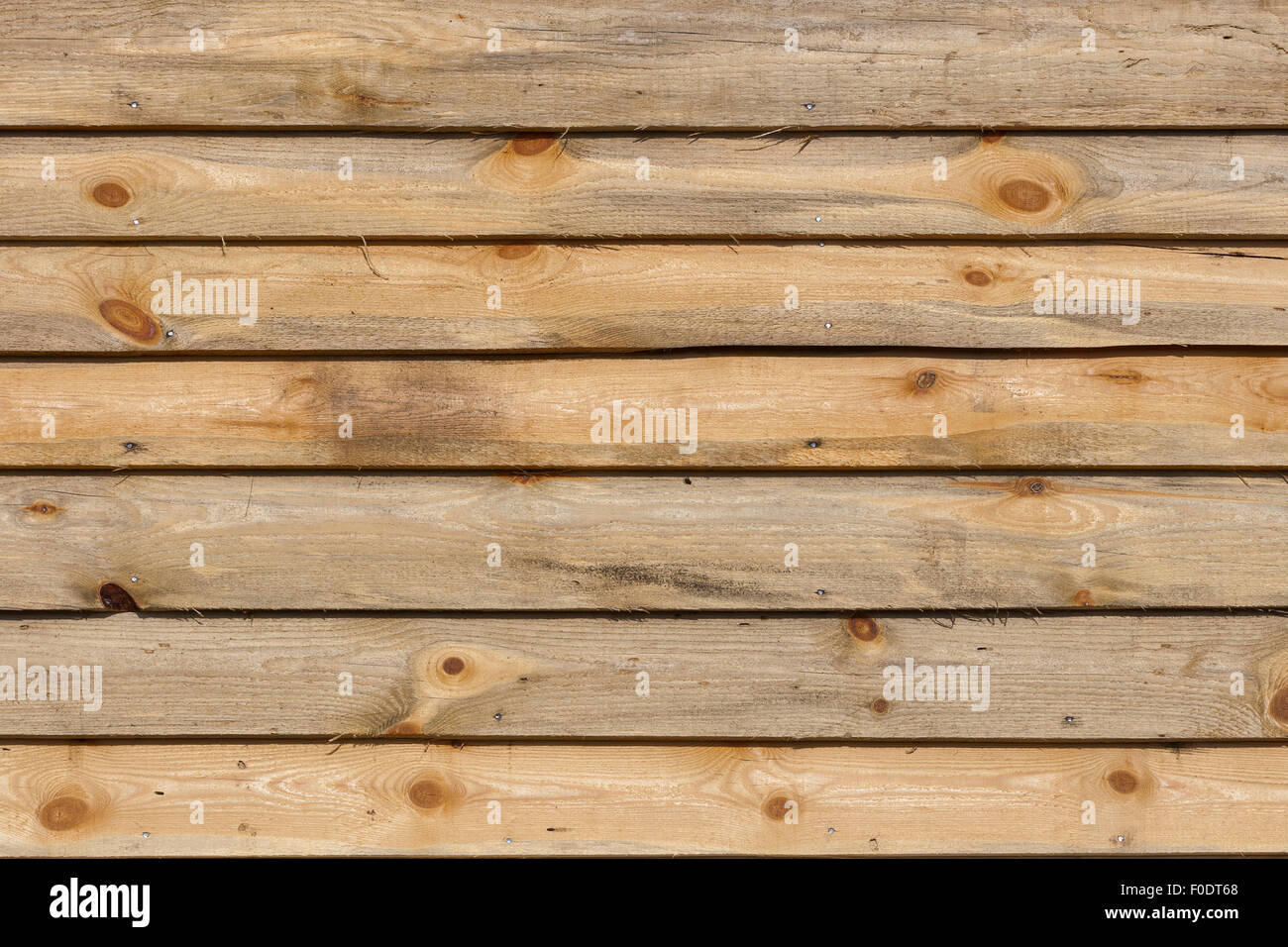 Planed wooden boards surface texture with branches close up background ...