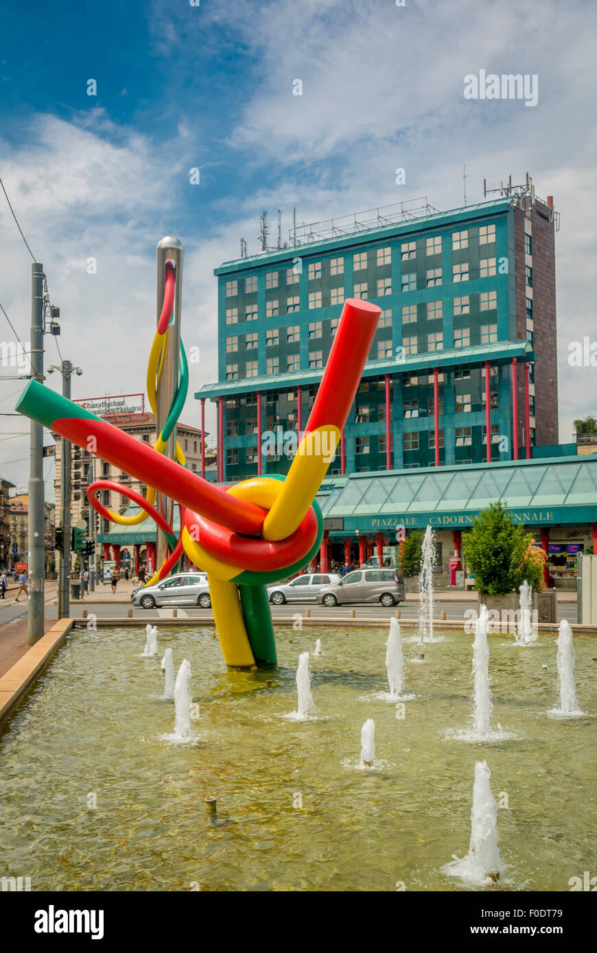 Ago, Filo E Nodo. Needle, Thread and Knot sculpture. Piazza Cadorna ...