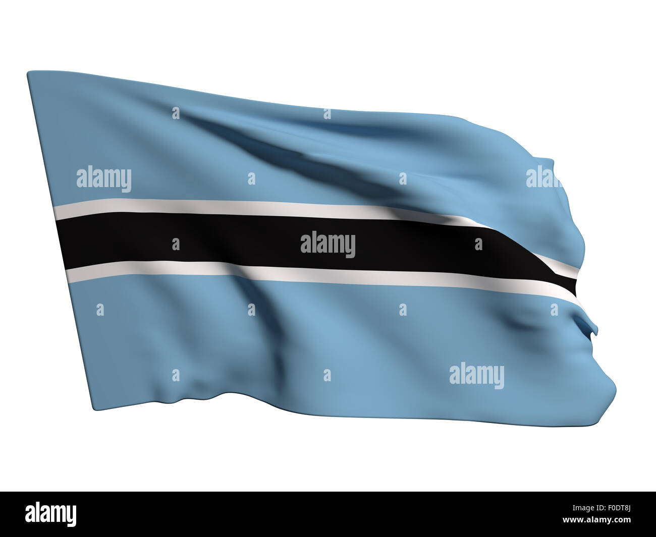 3d rendering of a botswana flag on a white background Stock Photo - Alamy
