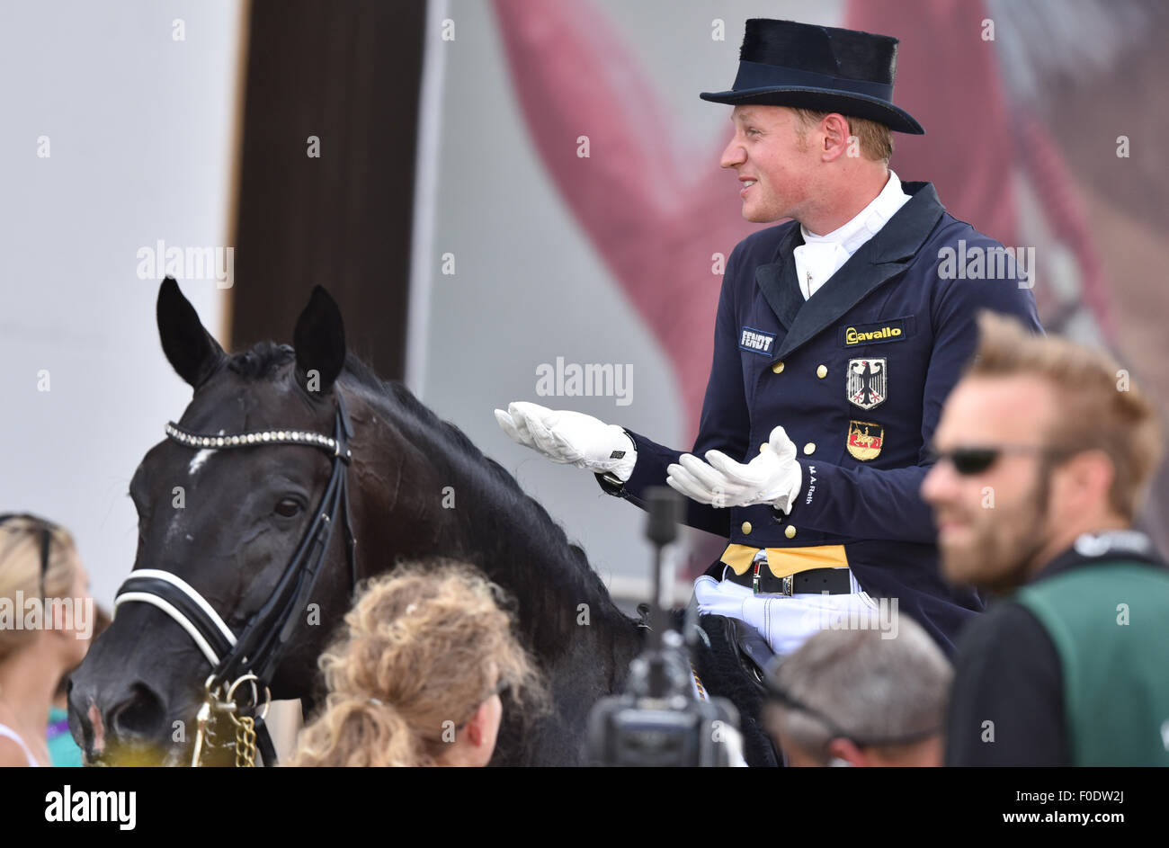 Matthias Alexander Rath of Germany reacts after his ride in the Grand ...