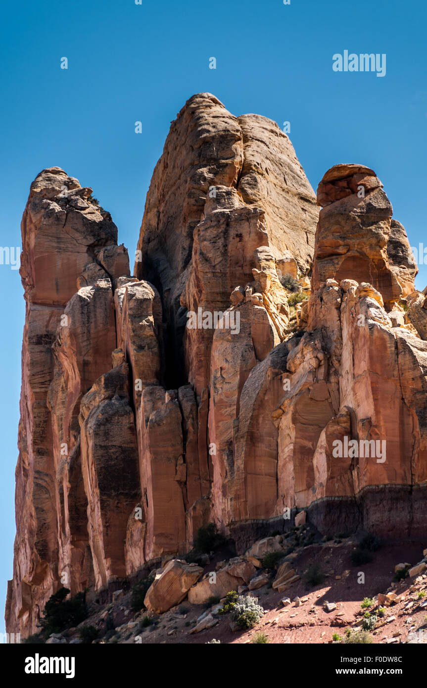 Red Rock Formations against blue sky Capitol Reef National Park Utah ...