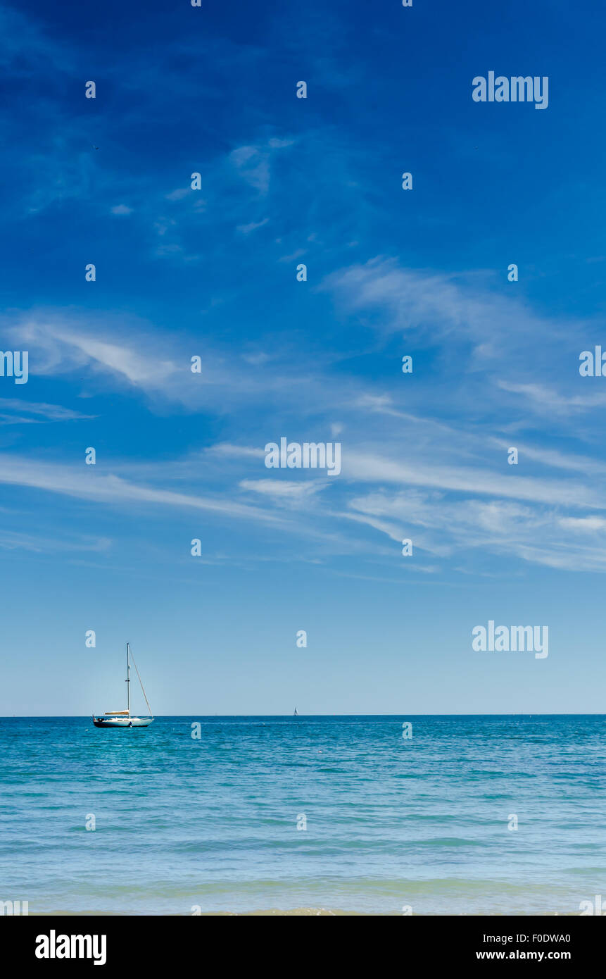 St Austell Bay seascape view from Charlestown Cornwall UK. Perfect ...
