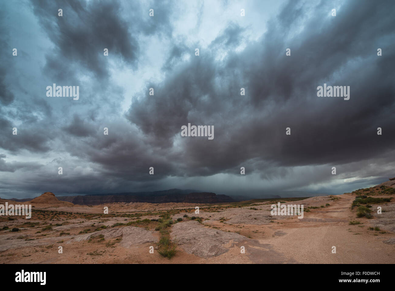 Rain Storm Clouds building up over the Desert Utah Landscape Stock ...