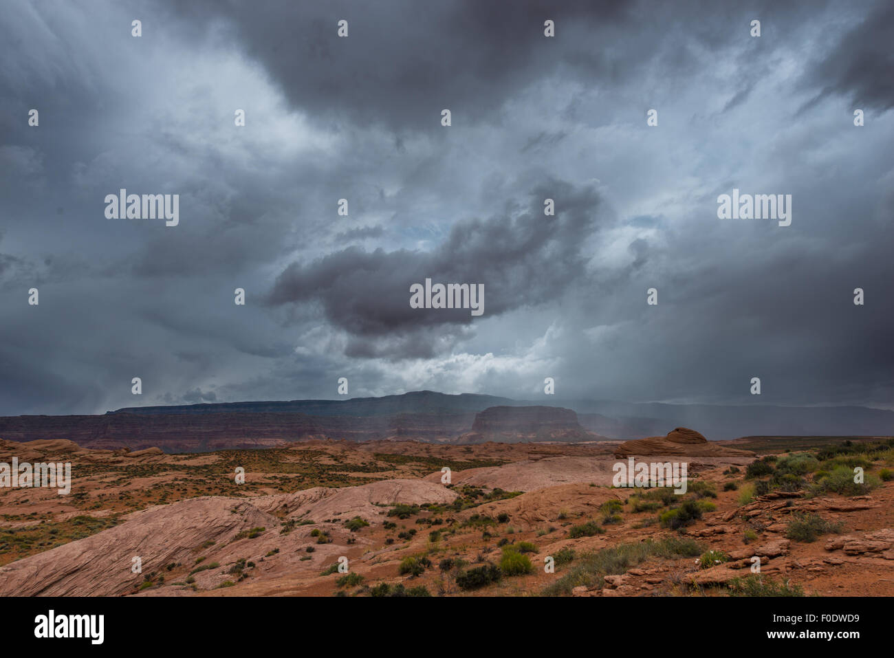 Rain Storm Clouds building up over the Desert Utah Landscape Stock ...