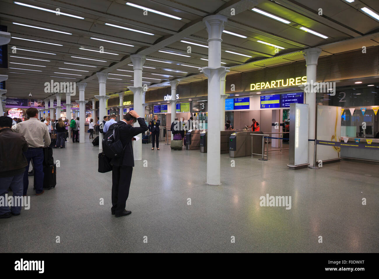 Eurostar check in area at St Pancras railway station in London Stock ...