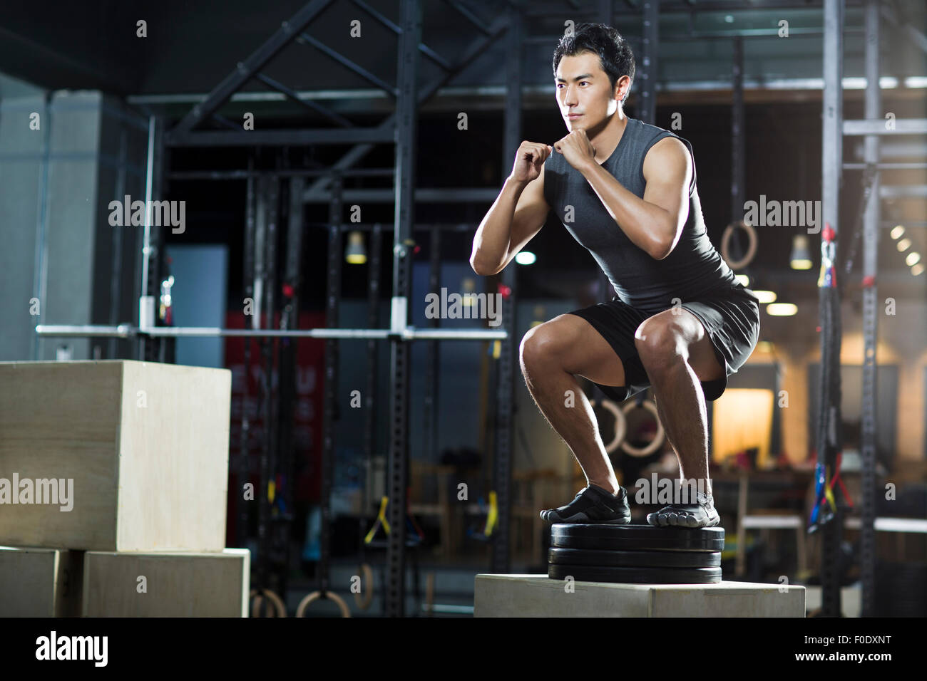 Man doing crossfit exercises hi-res stock photography and images - Alamy