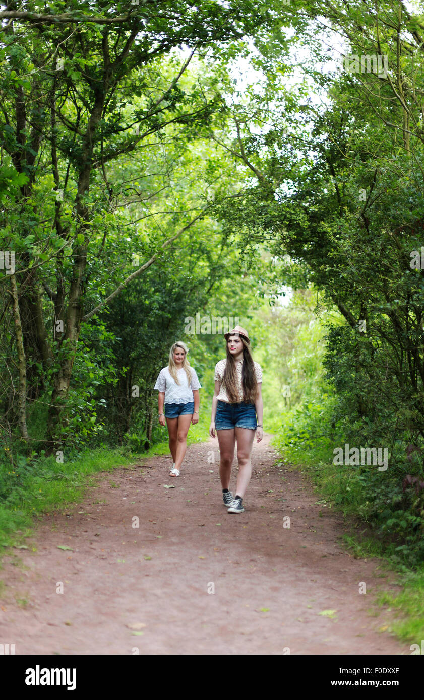 Two women in shorts hi-res stock photography and images - Alamy