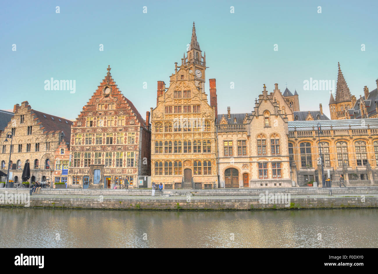 Beautiful view of ancient buildings in Gent, Belgium Stock Photo - Alamy