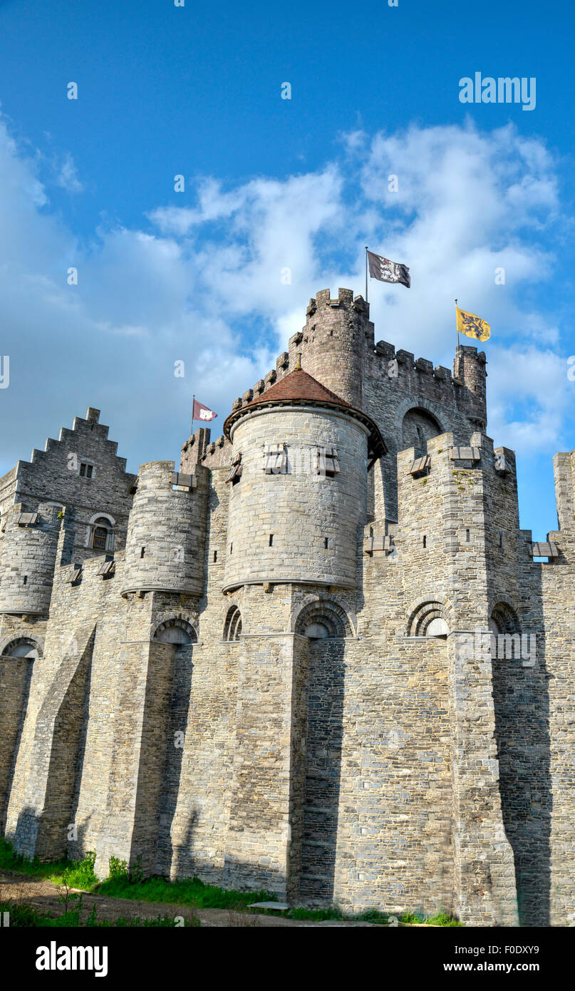 Gravensteen Castle in the heart of Ghent Belgium Stock Photo - Alamy