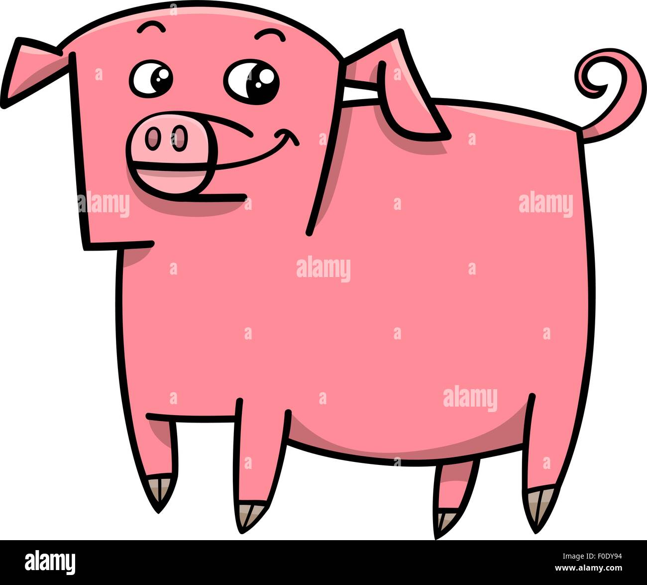 Cartoon Illustration of Funny Pig Farm Animal Character Stock Vector ...