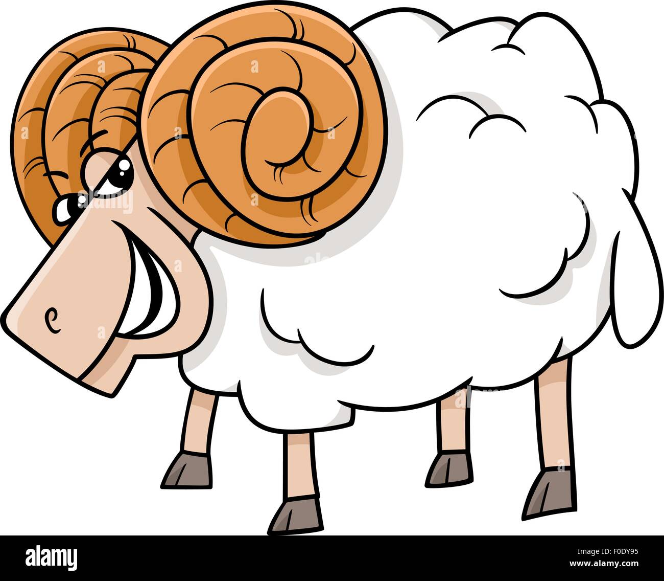 Cartoon illustration funny ram farm hi-res stock photography and images ...
