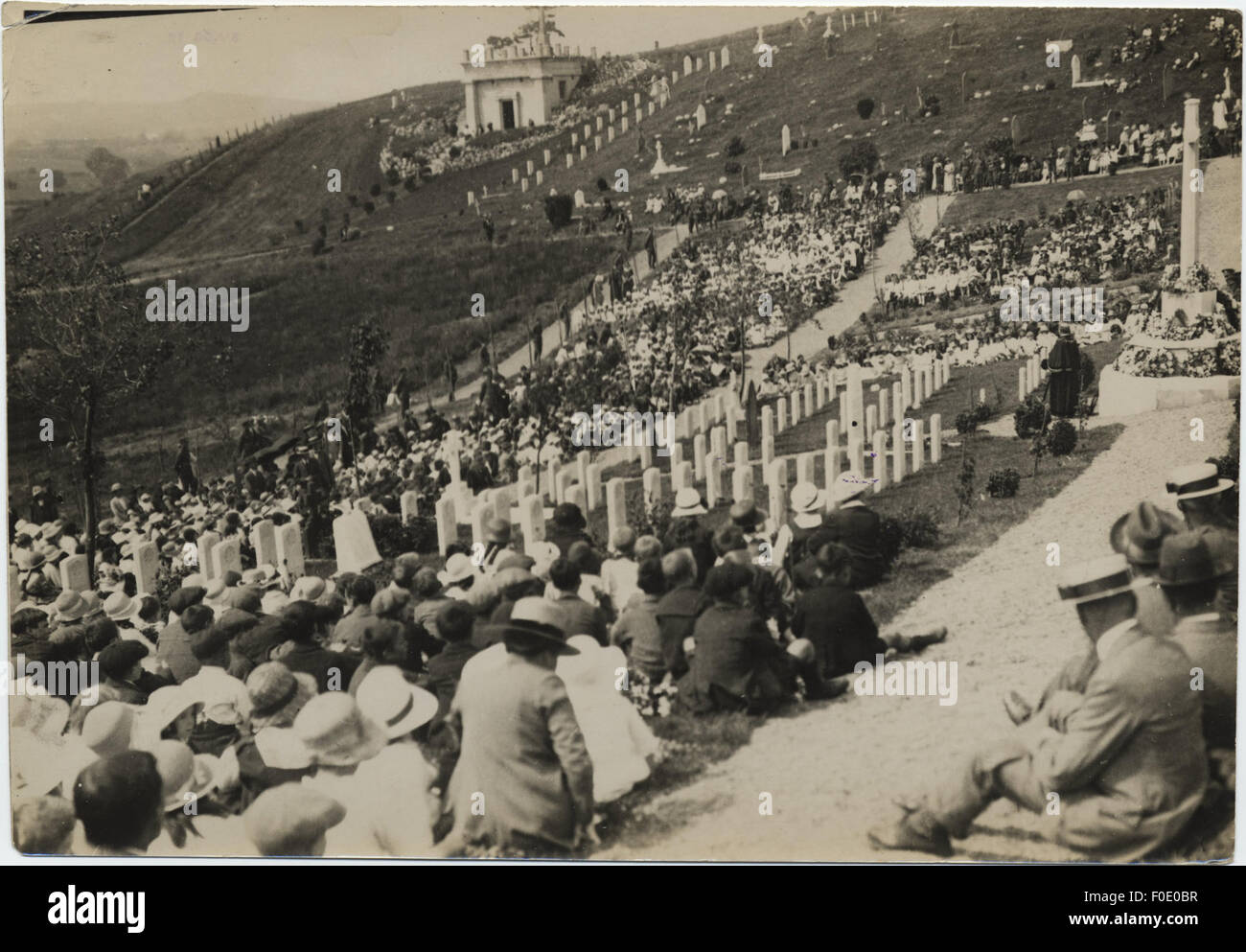 A ceremony held at Shorncliffe Military Cemetery near Folkestone, Kent ...