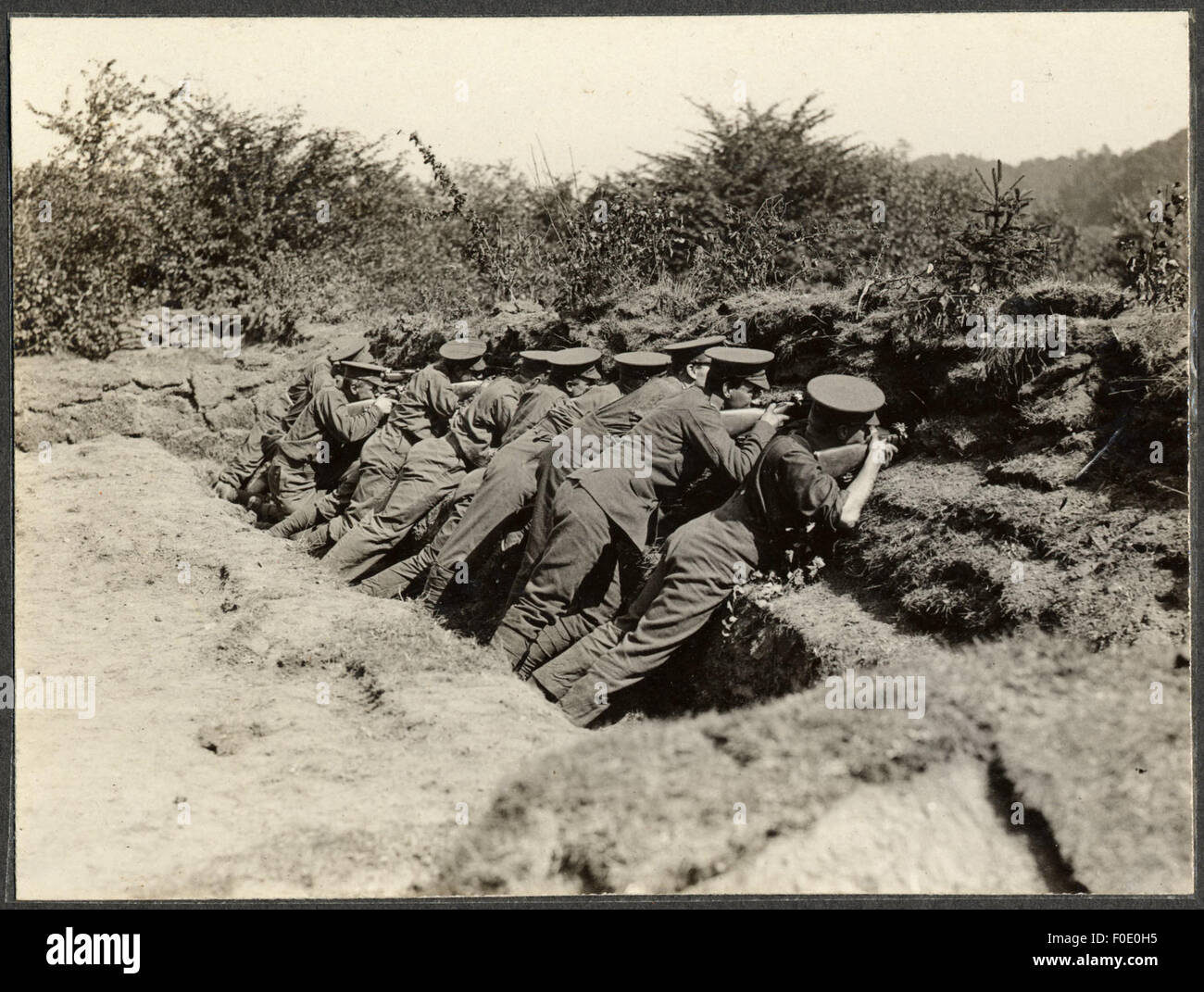 This image, taken from the Montreal Daily Star, depicts soldiers firing ...