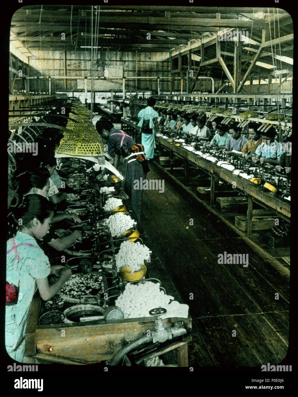 A large silk factory, once a bustling hub for textile production. The ...