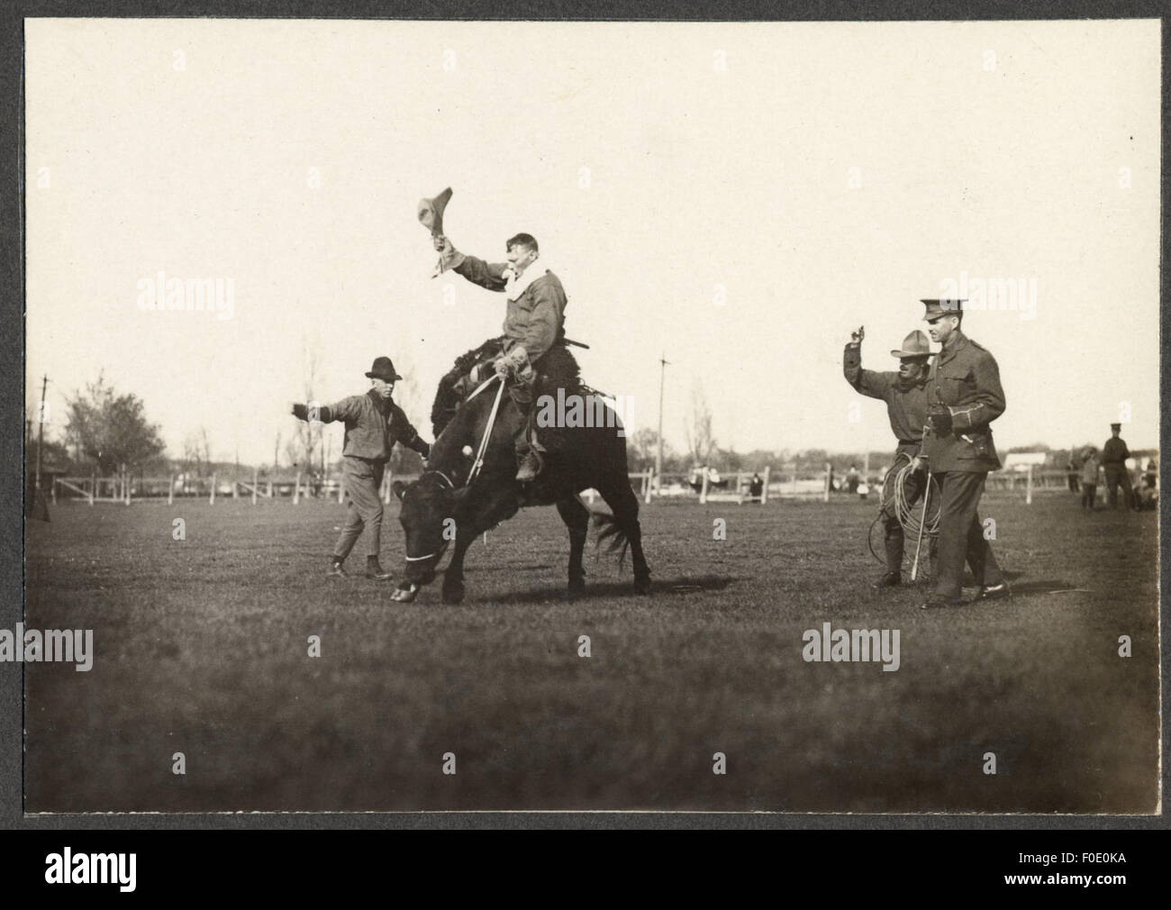 A classic scene from the American West, showing a cowboy riding a horse ...