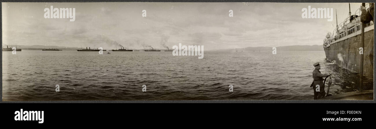 Gaspe Harbour, troopships at anchor Stock Photo - Alamy