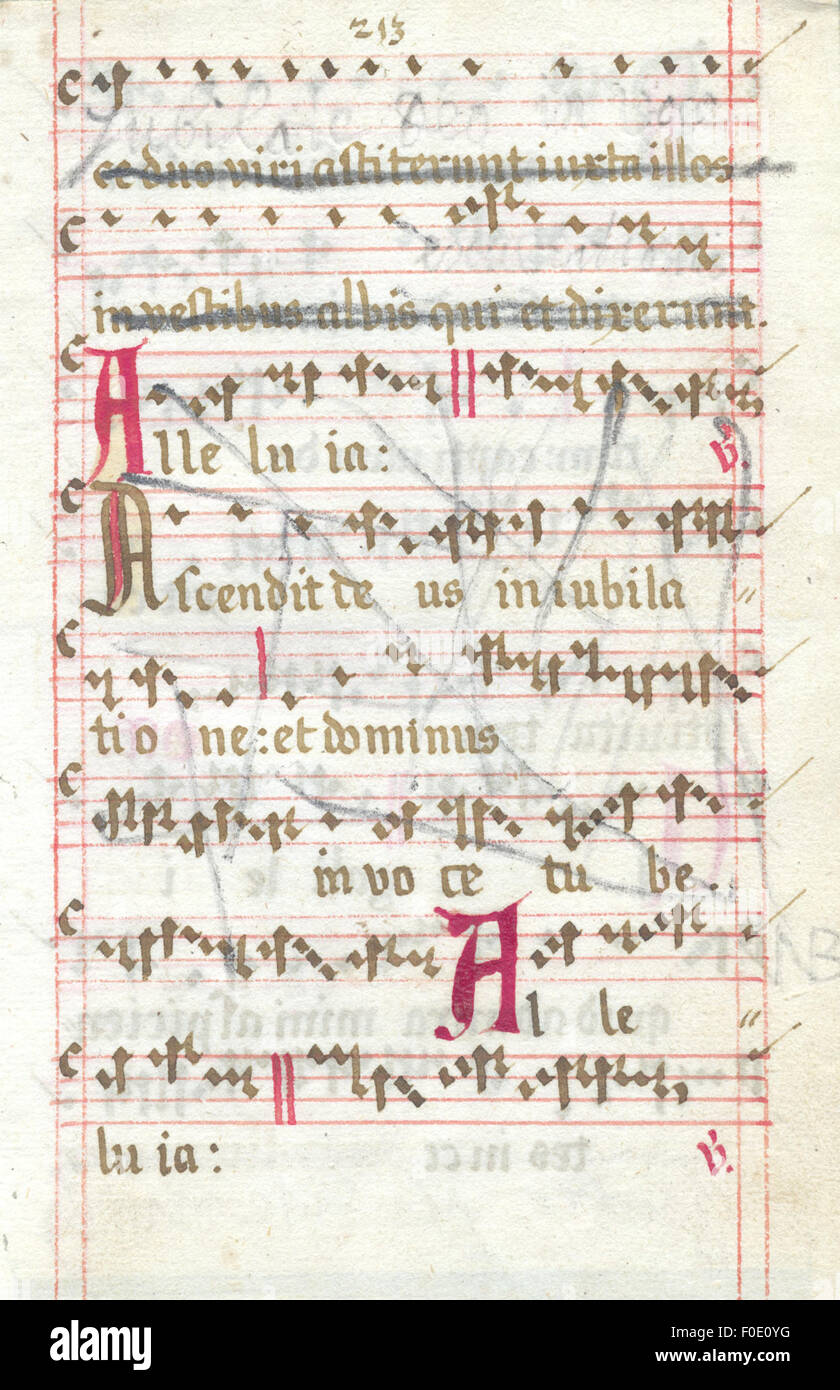 Leaf from a Medieval Gradual, Fragment Stock Photo - Alamy