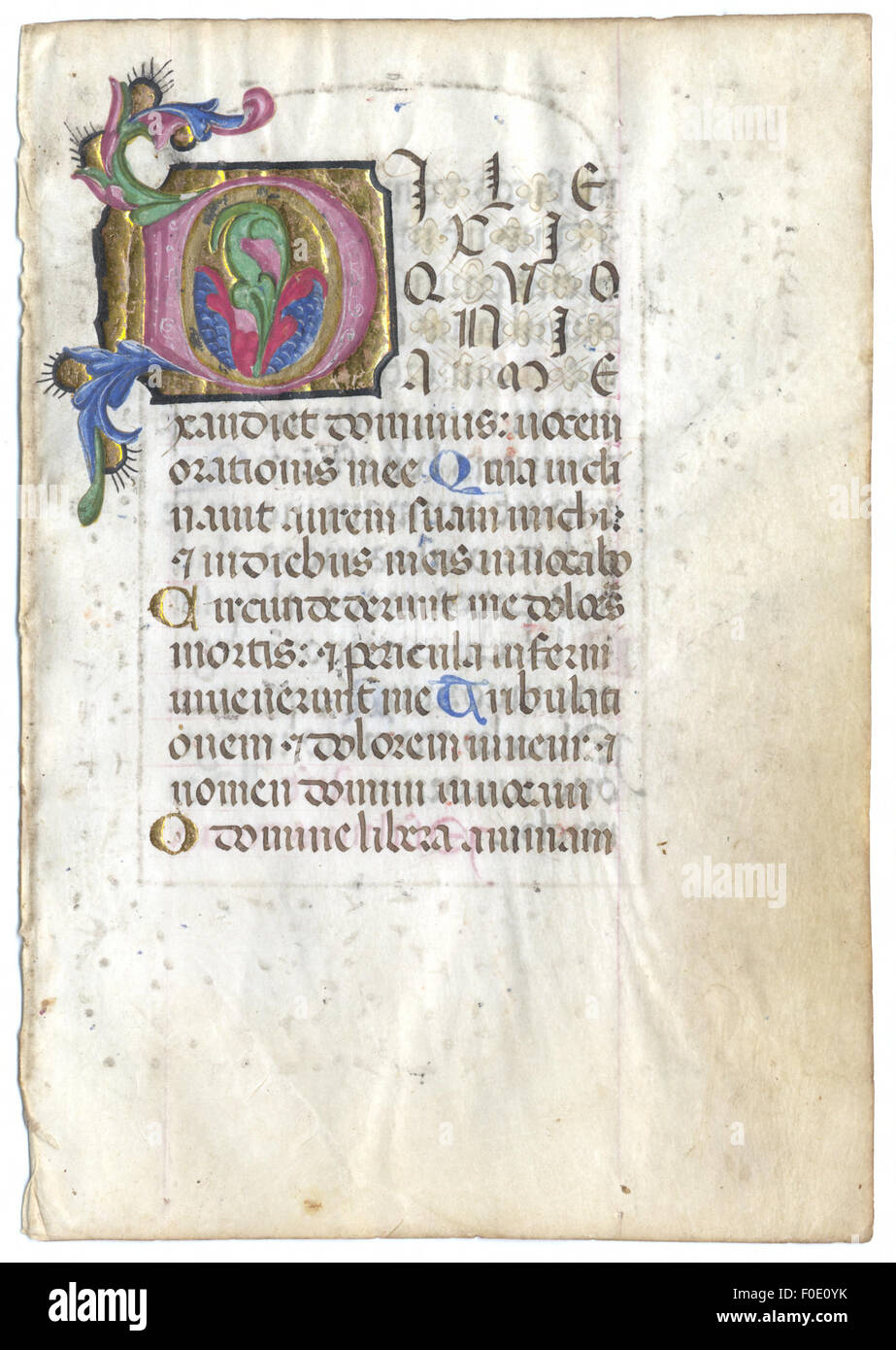 This fragment from a medieval Book of Hours showcases the detailed ...