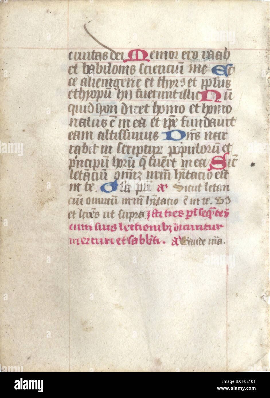 This folium (leaf) is a fragment from a medieval Book of Hours, a ...