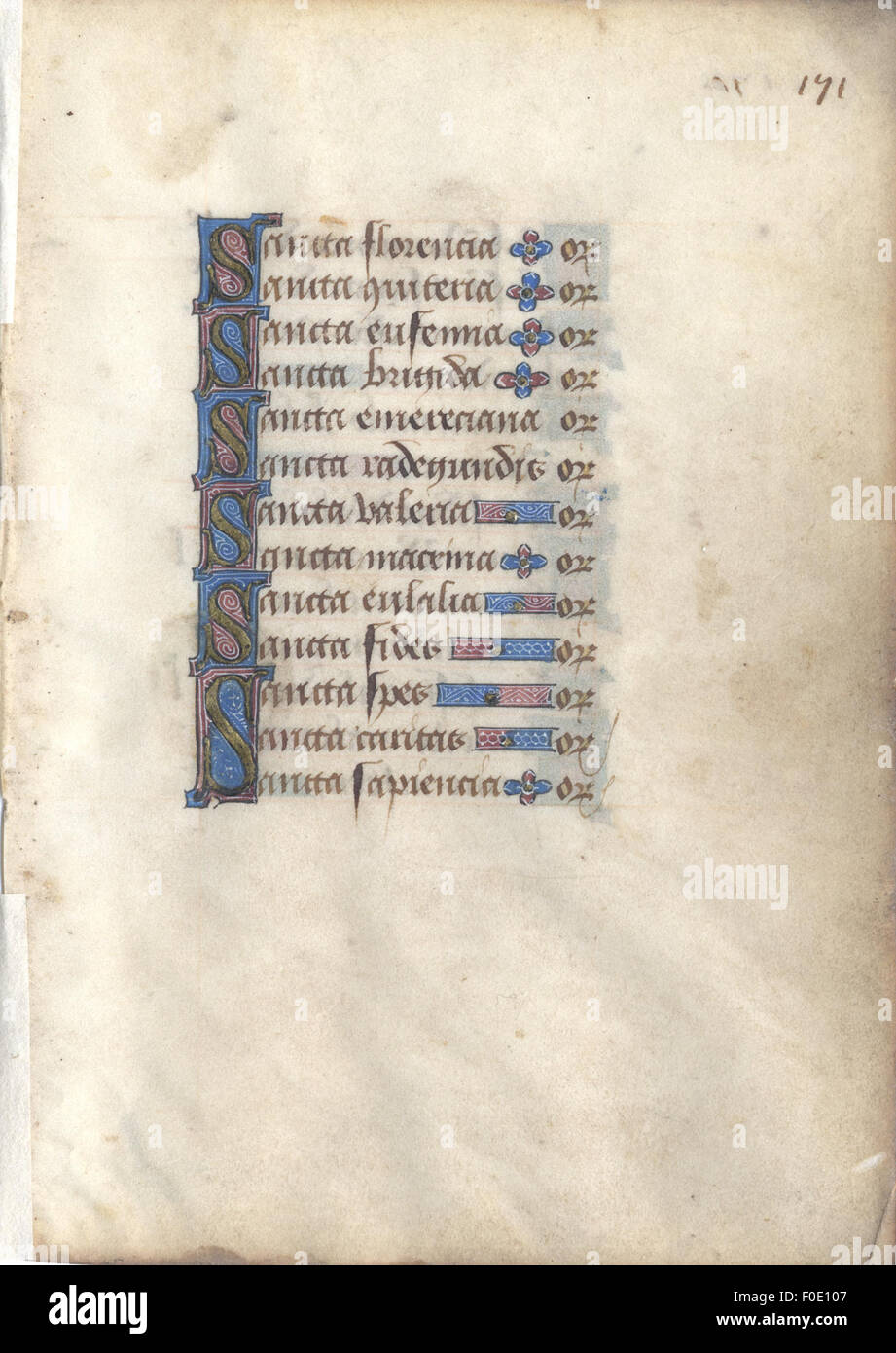 A fragment from a Book of Hours, featuring a litany text, offers a rare ...