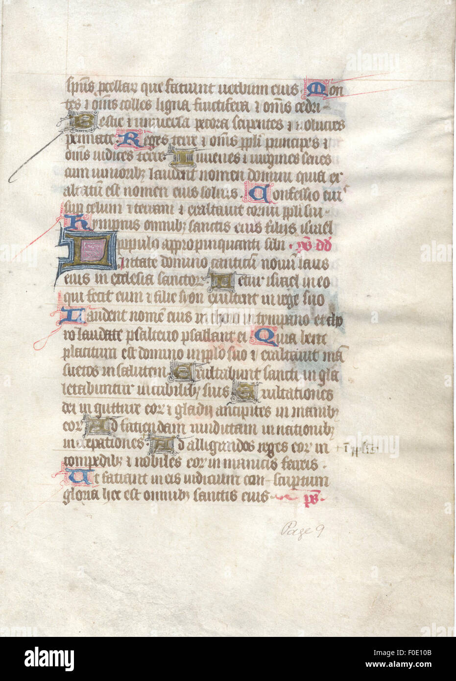 A fragment of a Book of Hours, a medieval manuscript used for Christian ...