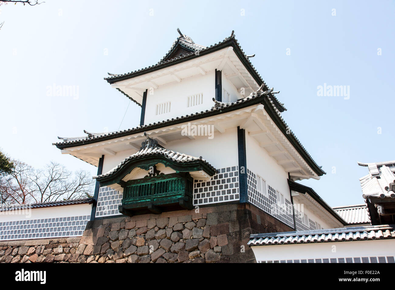 Japan, Kanazawa castle. Two story yagura, turret, part of the Ishikawa ...
