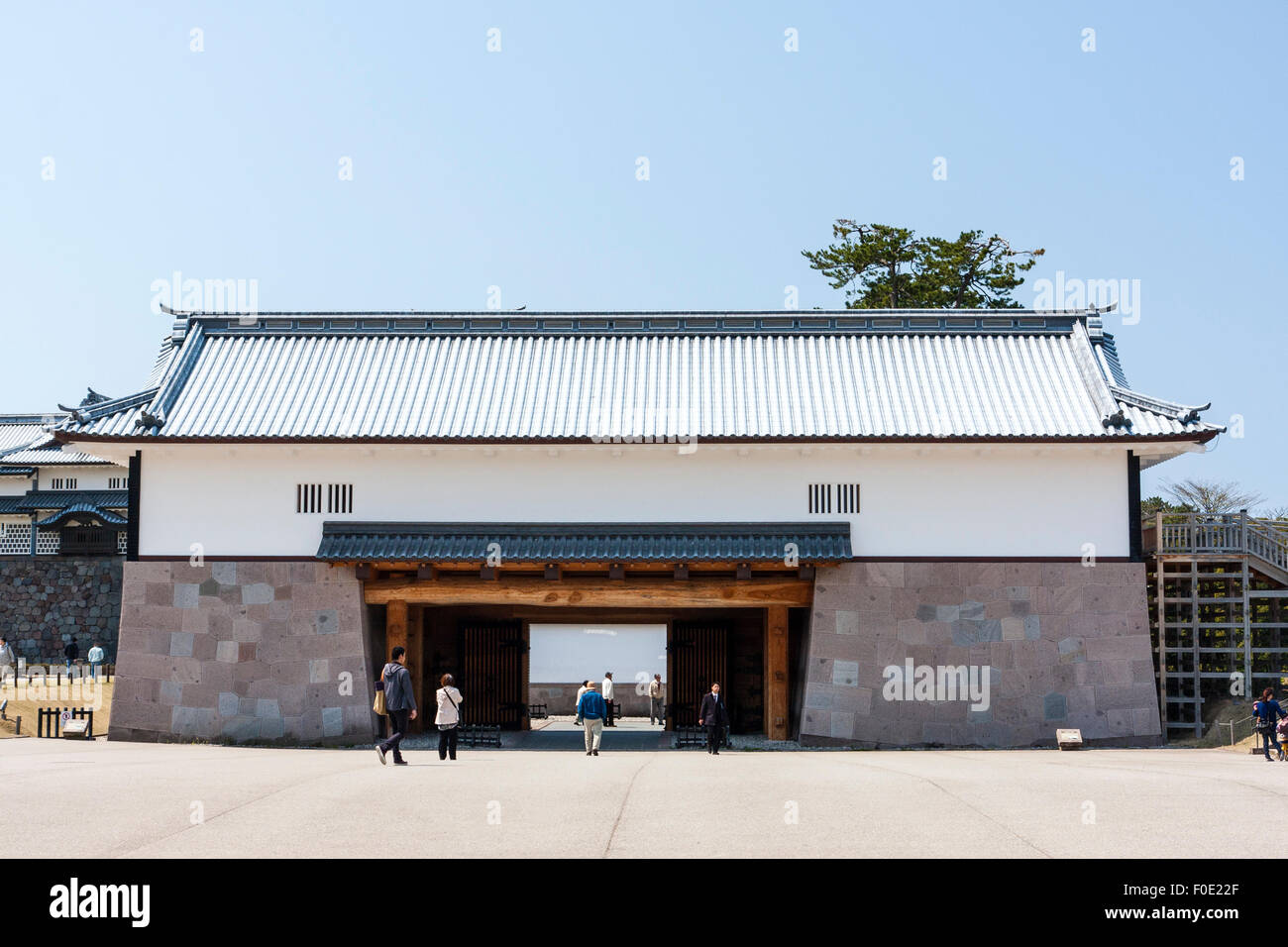 Japan, Kanazawa castle. The reconstructed Nino Gate, second gate ...