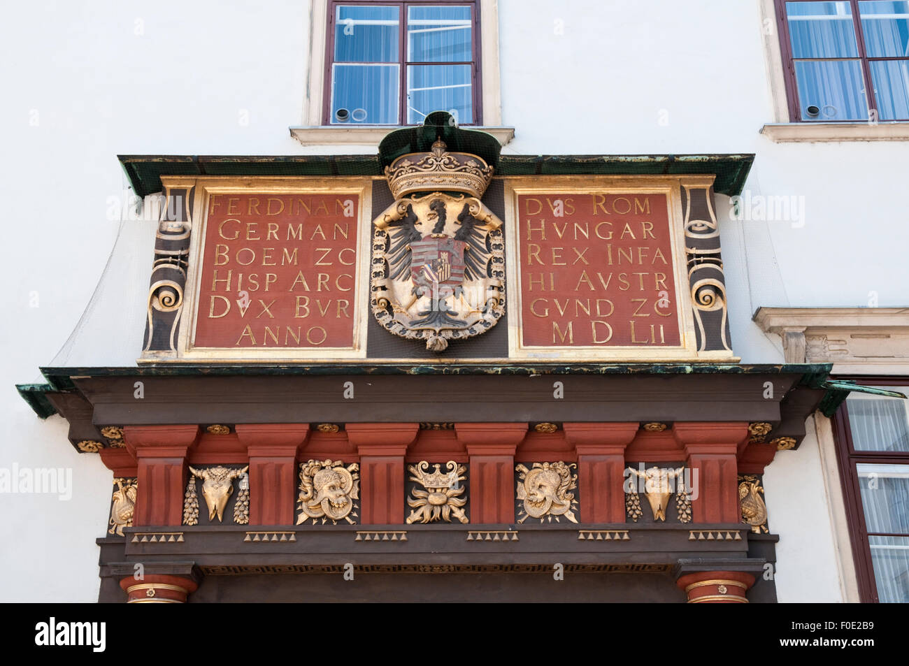 Coat of Arms above the Schweizertor (Swiss Gate) at the Hofburg Palace ...