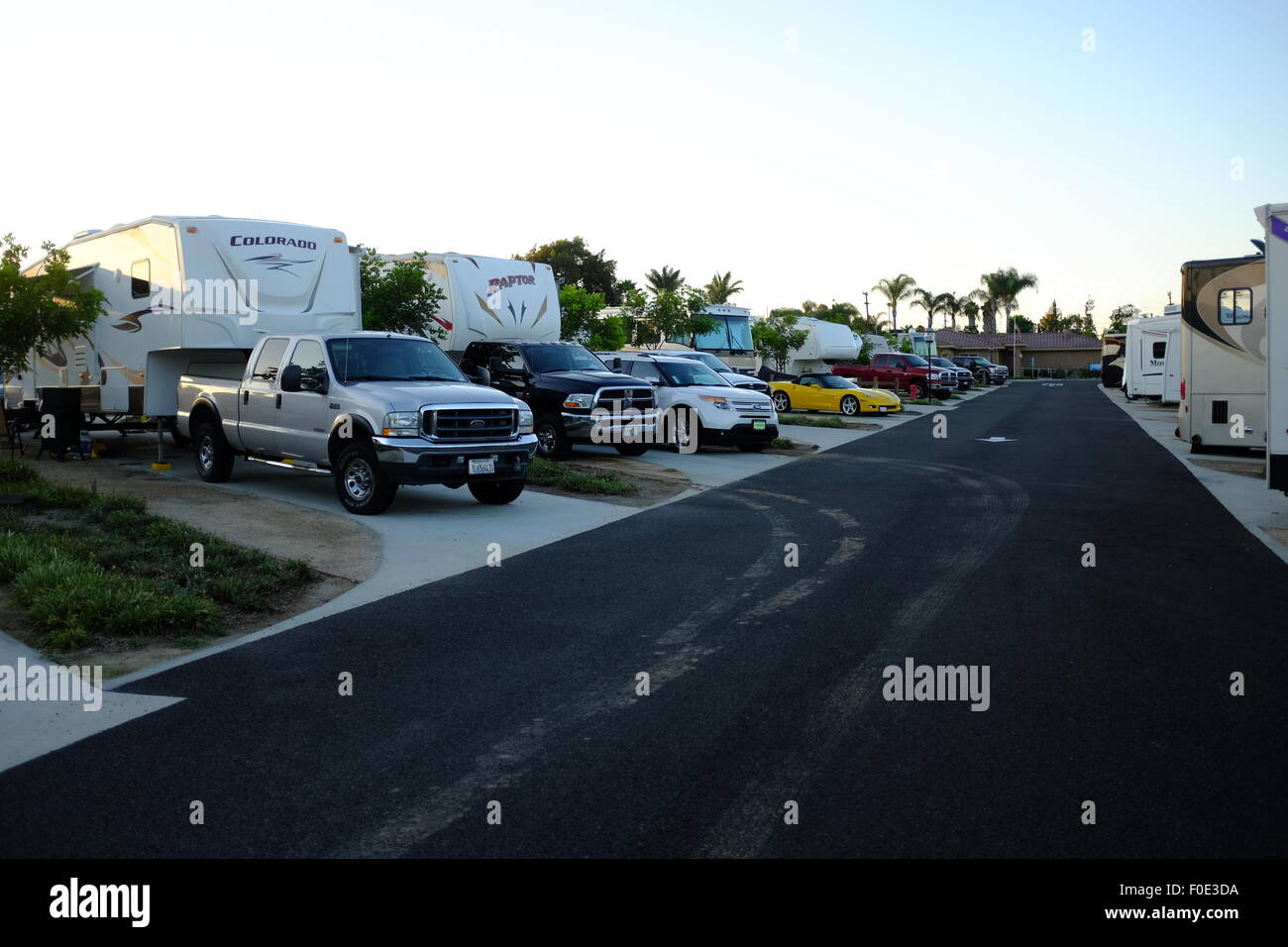 Typical urban RV Park in the USA Stock Photo - Alamy