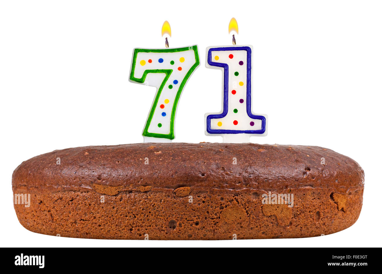 Burning birthday candles number 71 hi-res stock photography and images ...