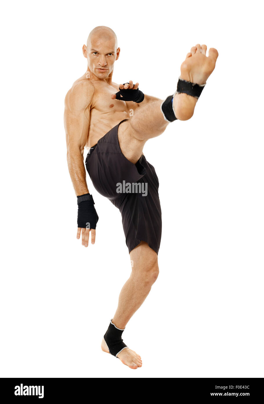 Muscular Kickbox Muay Thai Fighter High Resolution Stock Photography ...